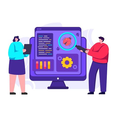 premium vector web and app testing flat illustration design