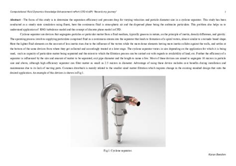 Pdf Determining Separation Efficiency And Pressure Drop For Varying