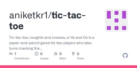 GitHub Aniketkr Tic Tac Toe Tic Tac Toe Noughts And Crosses Or Xs And Os Is A Paper And