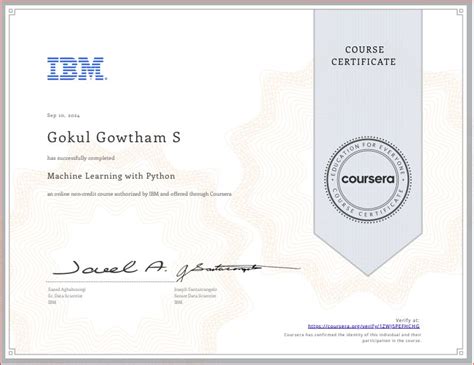 Gokulgowtham Saravanan On Linkedin Ibm Coursera Machinelearning