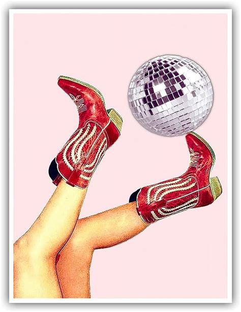 Retro Disco Ball Poster Pink Posters Art Girls Room Wall Decor Trendy Wall Art