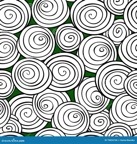 Abstract Spiral Background Monochrome Vector Seamless Pattern Stock Vector Illustration Of