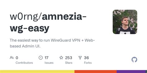 GitHub W Rng Amnezia Wg Easy The Easiest Way To Run WireGuard VPN Web Based Admin UI