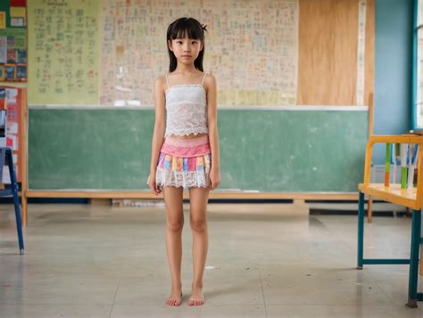 Adorable Chinese Girl In Colorful School Outfit Ai Art Generator