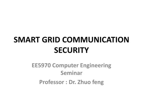 PPT SMART GRID COMMUNICATION SECURITY PowerPoint Presentation Free Download ID