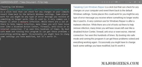 Download Markdown Edit MajorGeeks