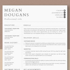 Skills Based Resume Template Functional Resume Resume And Cover Letter Template Professional