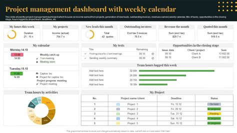 Excel Project Management Calendar Template Prntbl