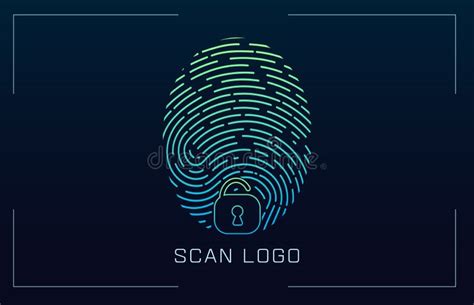 Fingerprint Scanning Identification System In Futuristic Hud Style Biometric Interface Stock