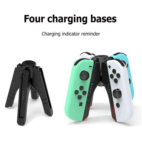 4 1 충전 닌텐도 스위치 Ns 스위치 Oled Joycon 그립 Led 게임 컨트롤러 충전기 브래킷 게임 액세서리