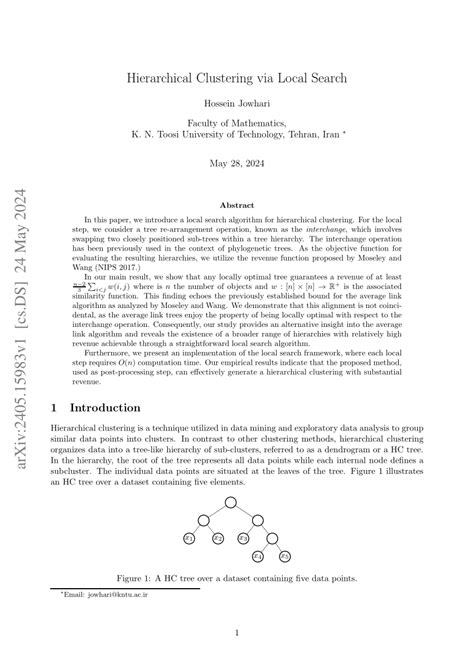 pdf hierarchical clustering via local search