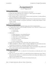 Computer Programming Assignment: Functions, Arrays & Structures ...