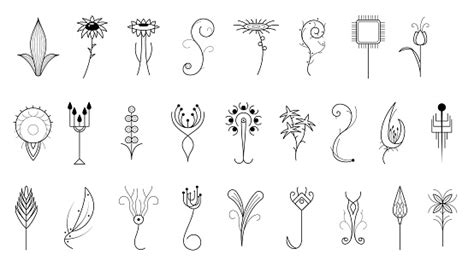 큰 추상 세트 낙서 요소 손으로 그린 컬렉션 식물 허브 식물상 잎 분기 포도 나무 꽃 식물 요소 F 벡터 데진 스타일 가을에 대한 스톡 벡터 아트 및 기타 이미지 Istock