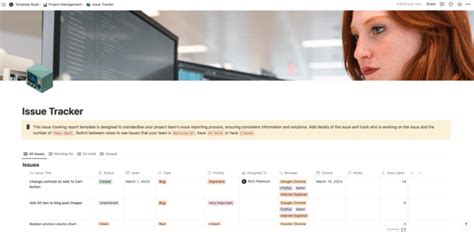 notion issue tracker template template road
