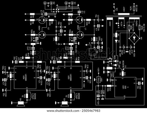 Technical Schematic Diagram Analog Electronic Devicevector Stock Vector