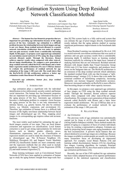 Pdf Age Estimation System Using Deep Residual Network Classification Method