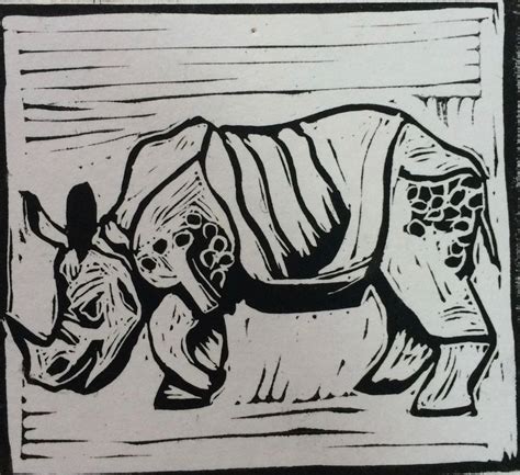 rhino block print