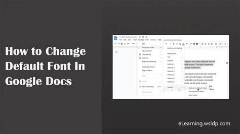 How To Change Default Font In Google Docs