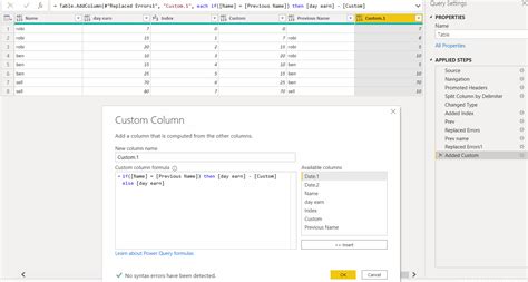 Is There A Way To Calculate The Row From The Previous Row Only If The Name Is The Same In