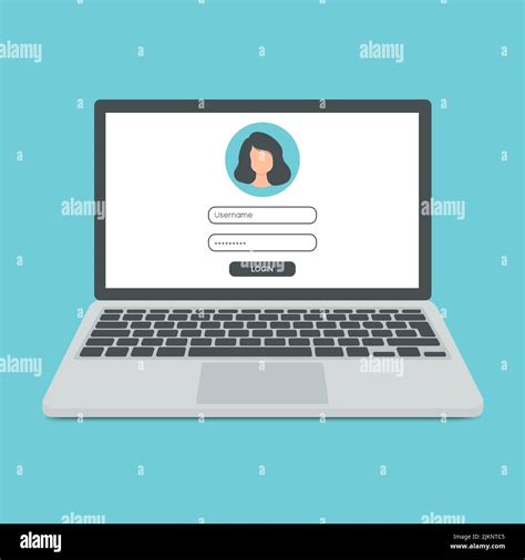 Login Form On Laptop Screen Login And Password Form Page Account