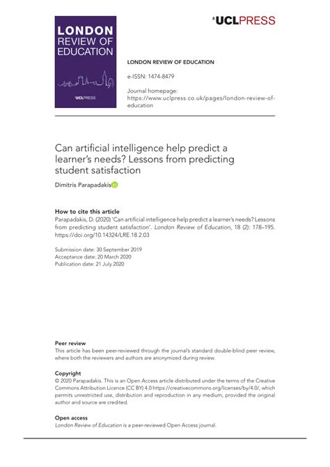 Pdf Can Artificial Intelligence Help Predict A Learners Needs Lessons From Predicting