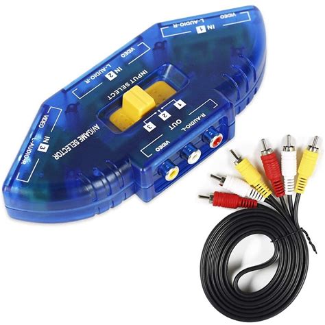 Av Switch Box 3 Way Outlets Converter And Rca Cord Vicedeal