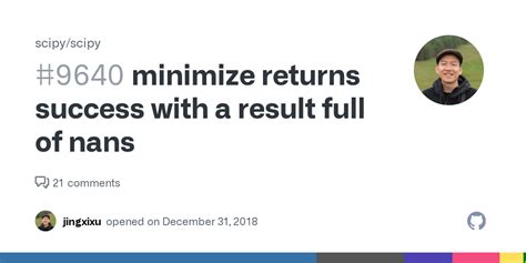 Minimize Returns Success With A Result Full Of Nans Issue Scipy Scipy GitHub