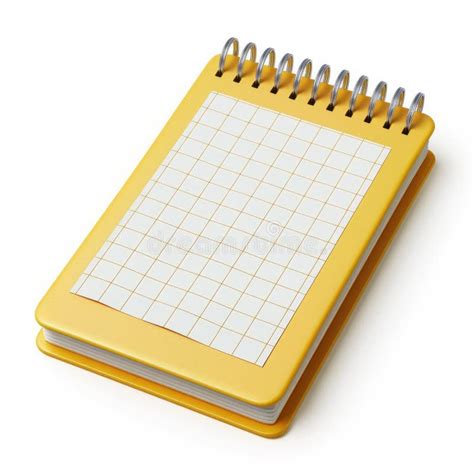 Yellow Spiral Notebook Blank Grid Paper Office Supplies Stock