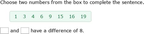 IXL Choose Numbers With A Particular Sum Or Difference Rd Grade Math