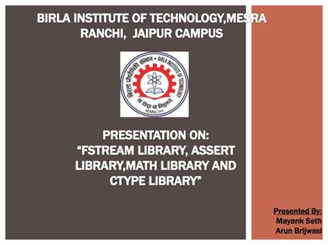 Fstreamassert Library And Ctype Library Pptx Web Development Internet