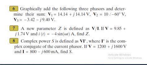 Solved 6 Graphically Add The Following Three Phasors And Chegg Com
