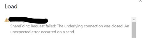 Unexpected Error The Underlying Connection Was Cl Microsoft