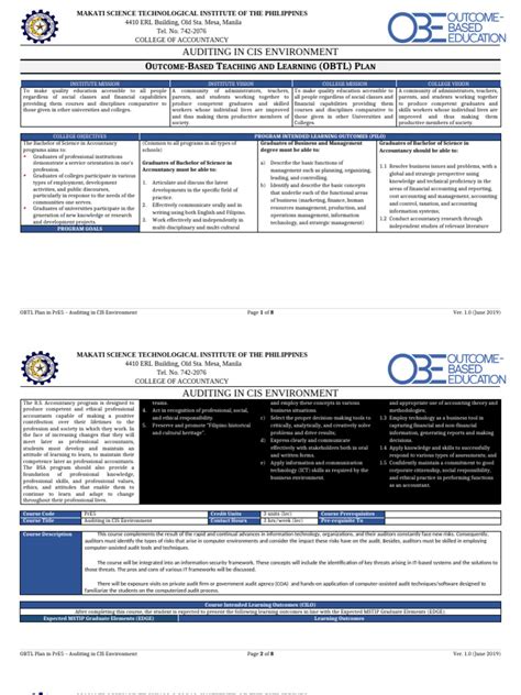 Auditing In Cis Environment Edited Pdf Audit Internal Control