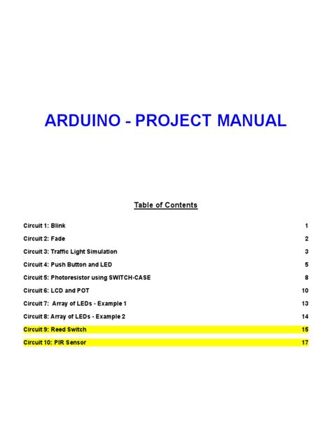 arduino projectmanual pdf electronic circuits arduino
