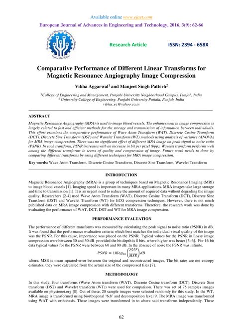 Pdf Comparative Performance Of Different Linear Transforms For