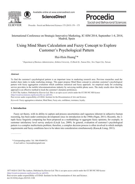 Pdf Using Mind Share Calculation And Fuzzy Concept To Explore