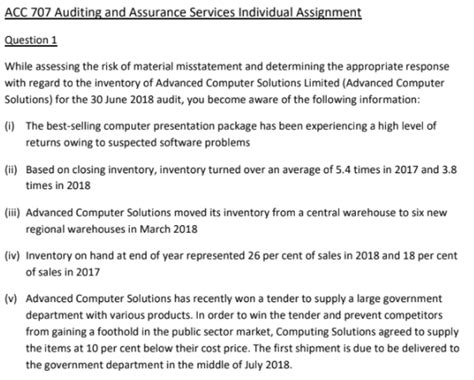 Advanced Auditing And Assurance Assignment Help By Top Experts