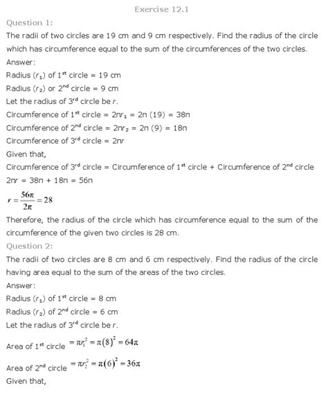 Ch 12 Areas Related To Circles Maths Class 10 Ncert Solutions Download