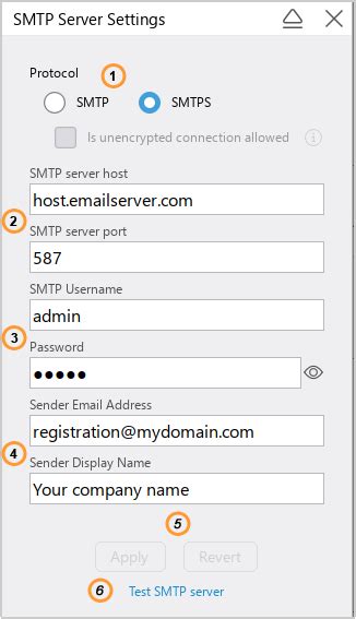 Admin Configuration Smtp Server Options Smtp Server Configuration