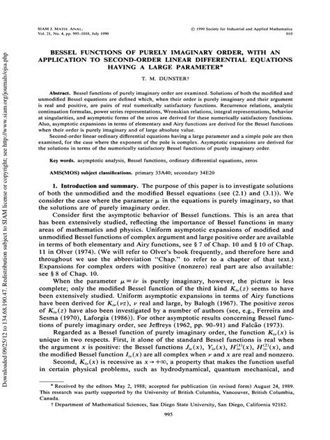 Bessel Functions Of Purely Imaginary Order Pdf