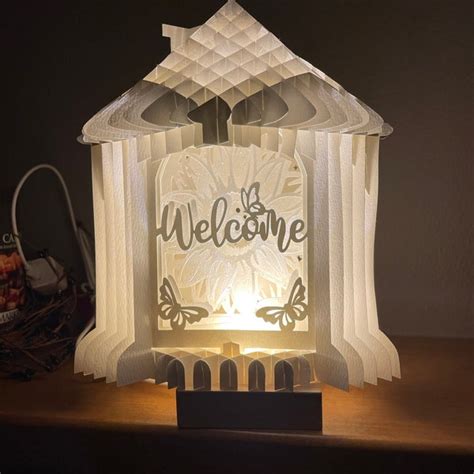 Welcome Pop Up Template House Pop Up Svg For Cricut Projects 3d Papercut Light Box Sliceform