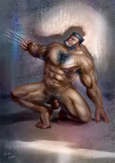 Rule 34 1boy Animasanimus Balls Bara Body Hair Flaccid James Howlett Male Male Only Marvel