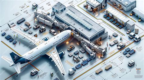 Infographic Airport Operation Illustrating Function Of Baggage Handlers