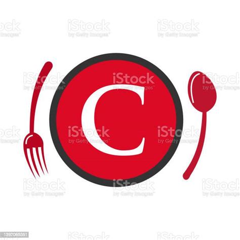 주방 간판 카페 아이콘 레스토랑 요리 비즈니스 벡터를위한 요리사 모자 숟가락 및 포크 기호와 편지 C에 레스토랑 로고 건강한 식생활에 대한 스톡 벡터 아트 및 기타 이미지