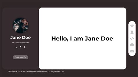 Personal Portfolio Website Using HTML And CSS Coding Torque
