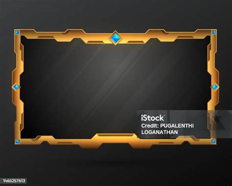 Fantasi Golden Stream Overlay Game Gui Template Bingkai Panel Layar