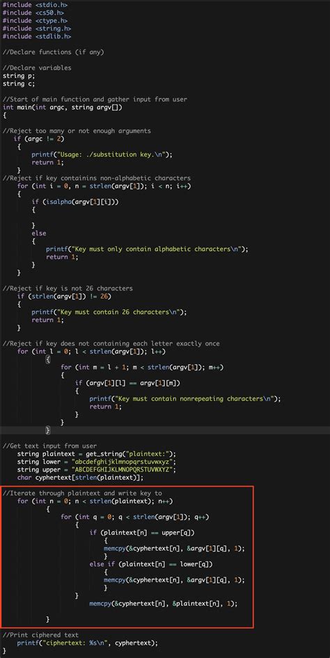 substitution having trouble creating cypher text r cs50