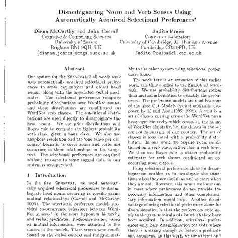 Disambiguating Noun And Verb Senses Using Automatically Acquired Selectional Preferences Acl