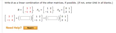 solved write b as a linear combination of the other
