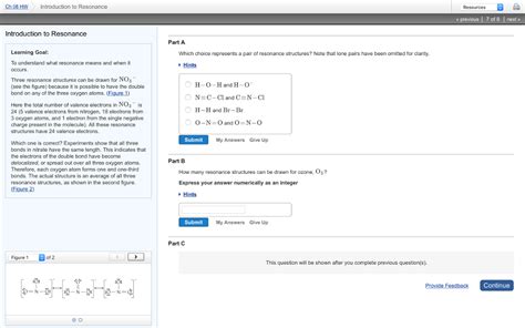 Solved Ch HW Introduction To Resonance Resources A Chegg Com